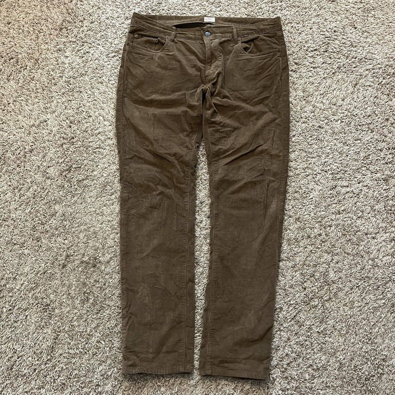 Faherty × Streetwear Corduroy Organic Cotton Stretch Brown Pants 35x33 ...