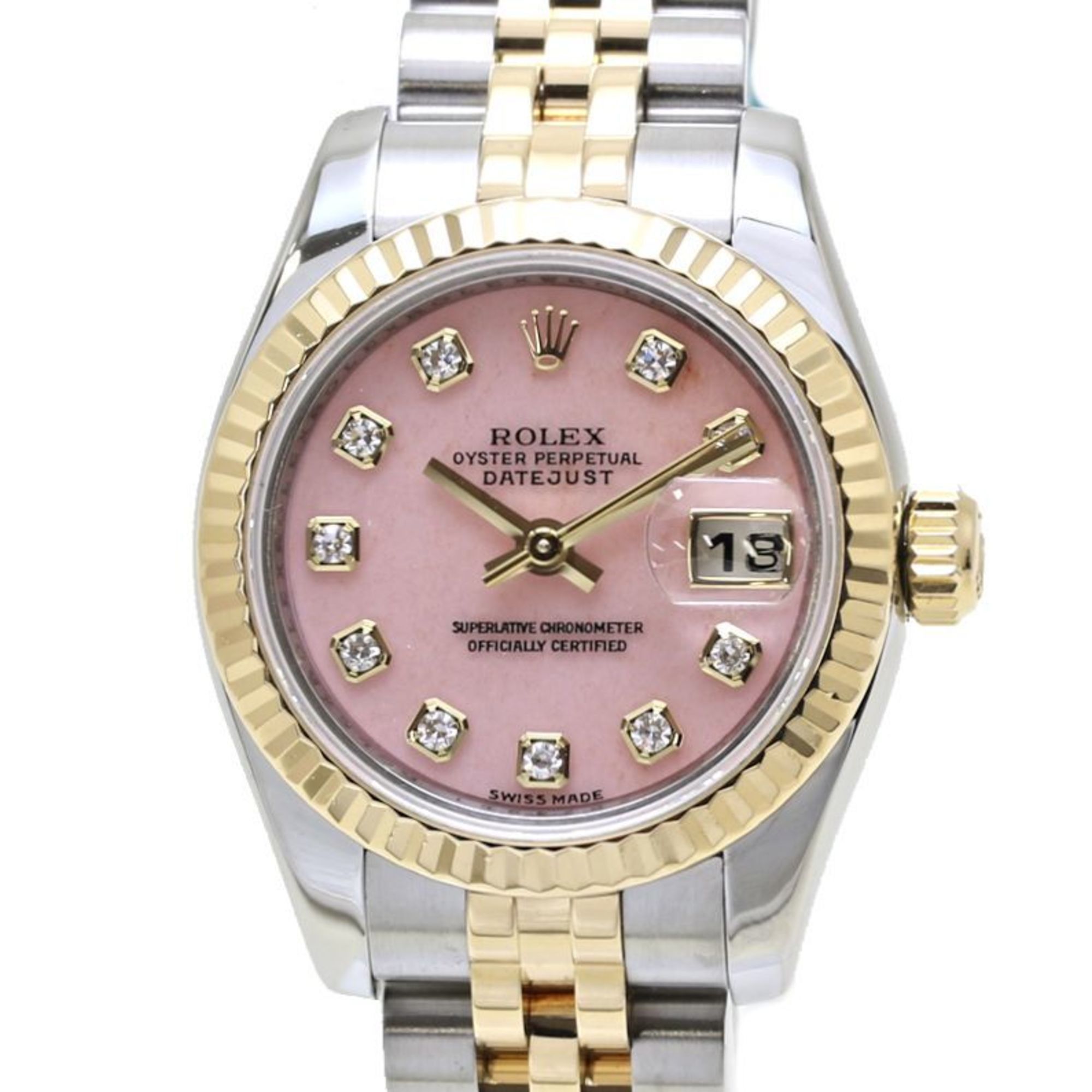 Rolex Rolex Datejust 10P Diamond Pink Opal 179173OPG Z Series 18KYG ...