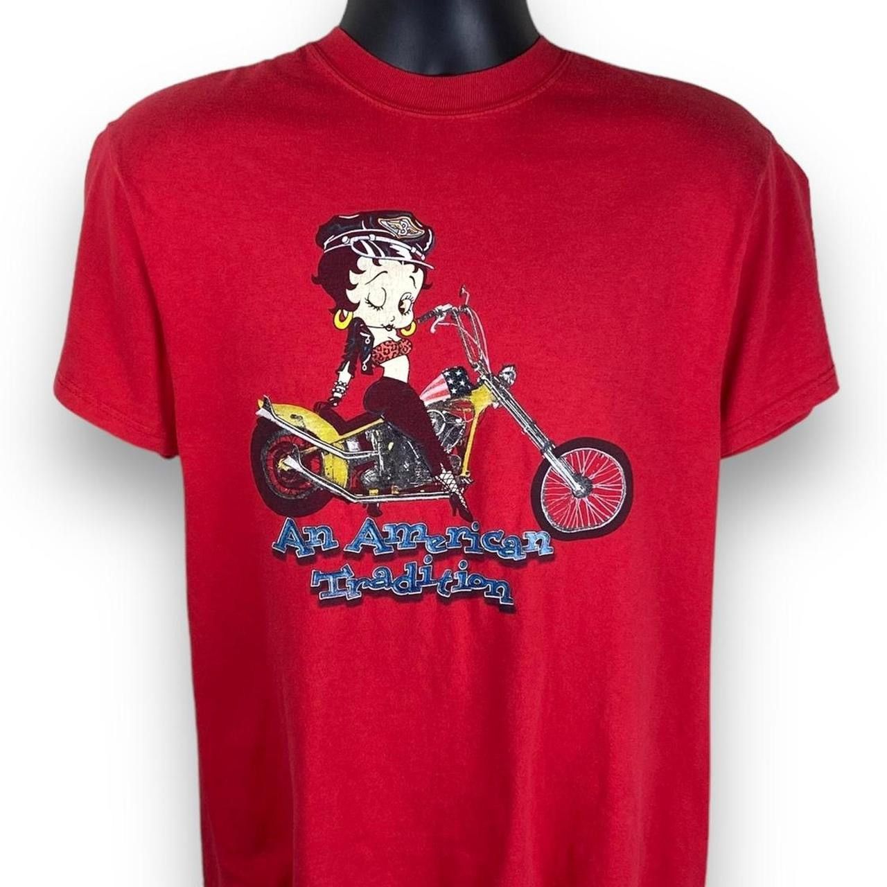 Hanes × Tee Shirt × Vintage Vintage Hanes Heavyweight Betty Boop Biker ...