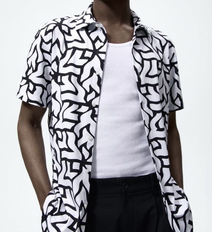 Zara Geometric Print Shirt | Grailed