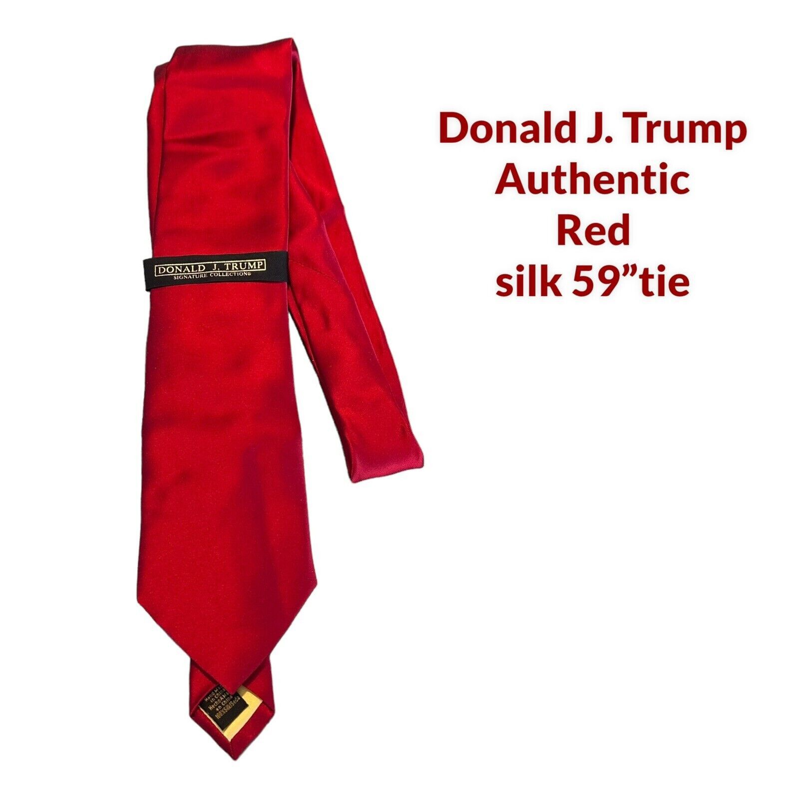 Donald Trump Donald Trump Red Tie 100% Silk Signature Collection New ...