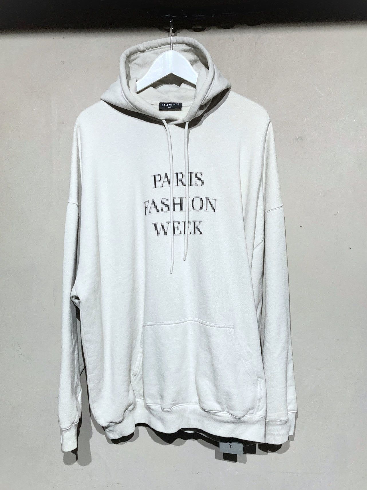 Balenciaga S/S 2020 NWT $680 PARIS FASHION WEEK HOODIE PIXELATED FONTS ...