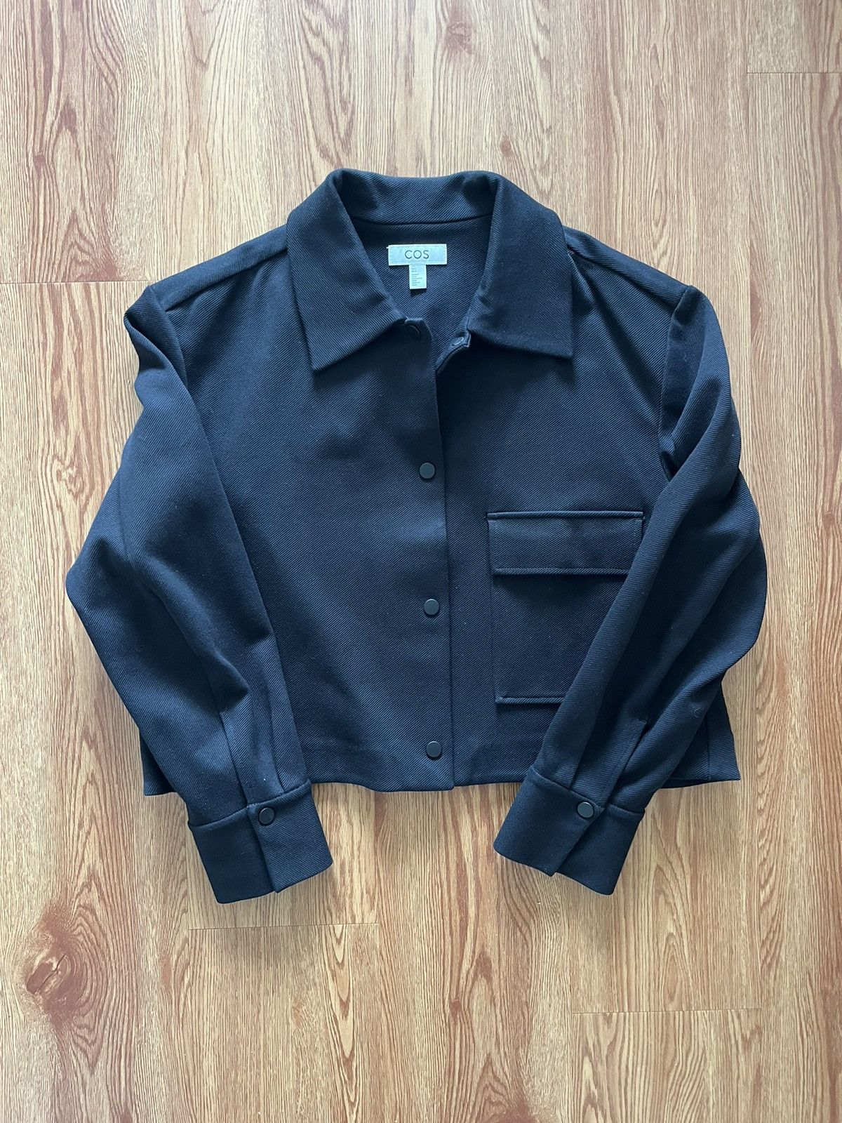 Cos COS Cropped Twill Jacket Black | Grailed