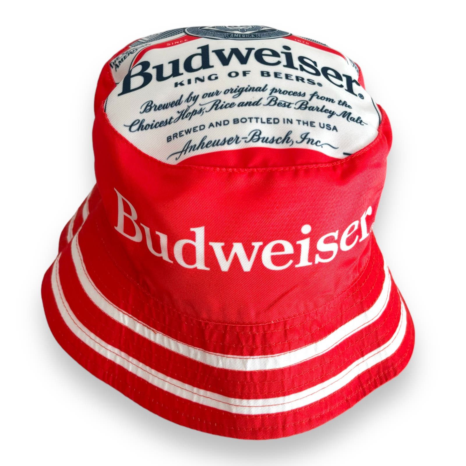 Budweiser Budweiser Reversible Bucket Hat Orange Red Festival Beach ...