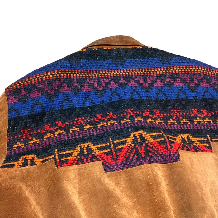 Scully Leather Vintage Scully Western Aztec Leather Bomber Jacket | Grailed