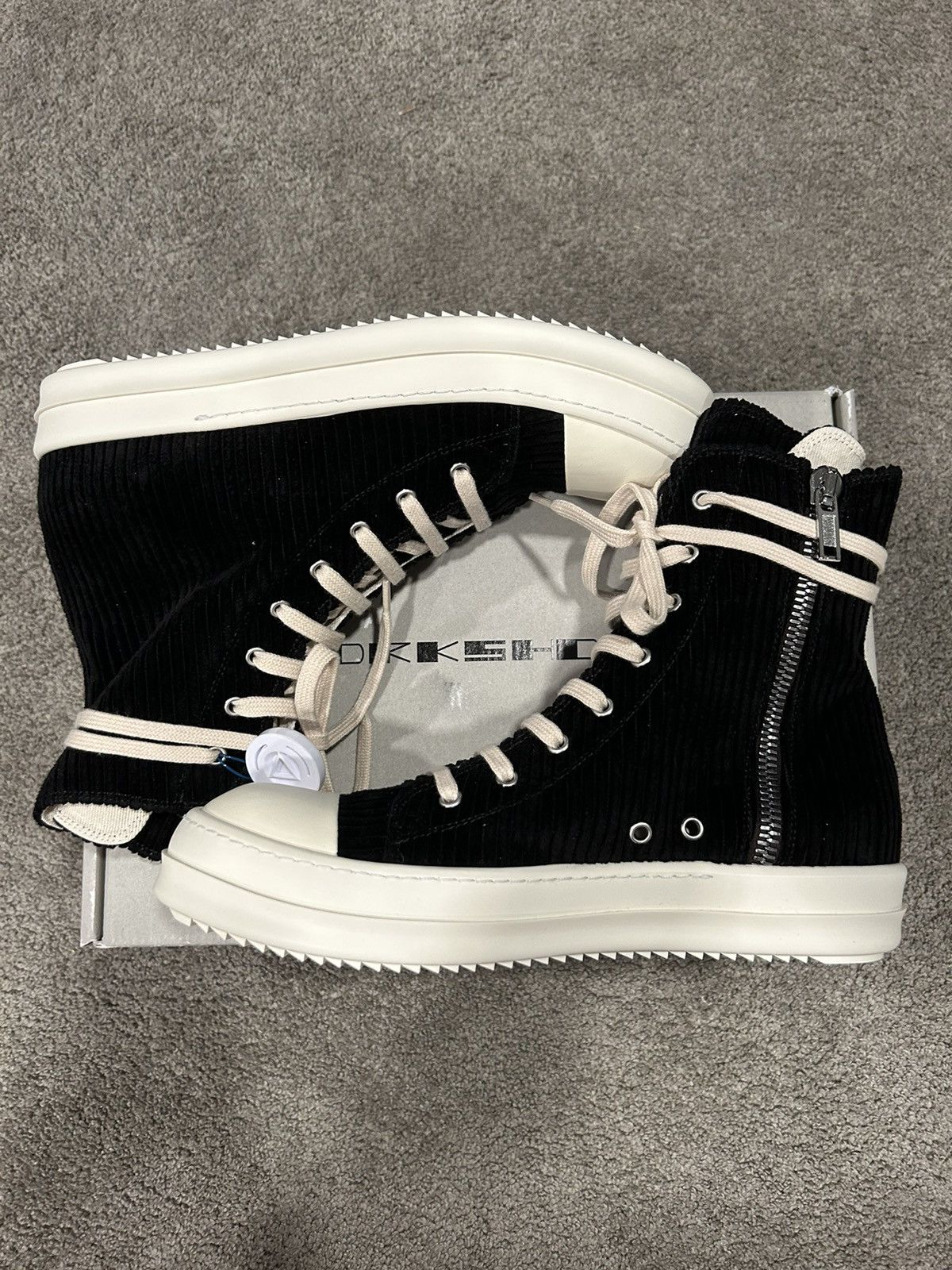 Rick Owens NEW | FW22 STROBE DRKSHDW HIGHTOP RAMONES CORDUROY | Grailed