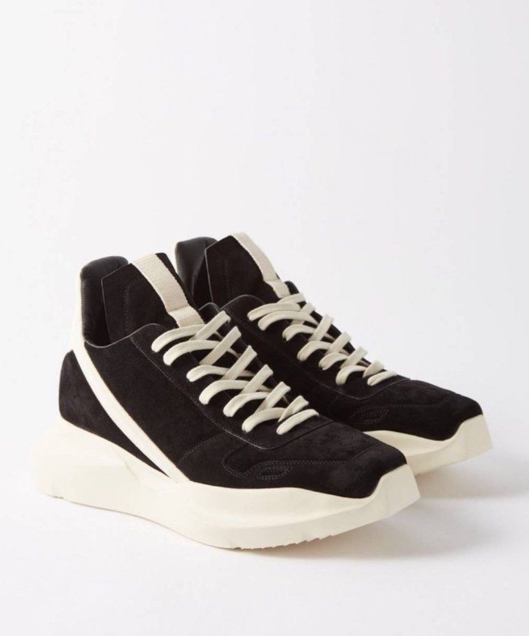 Rick Owens Rick Owens geth runner sneakers black/milk | Grailed