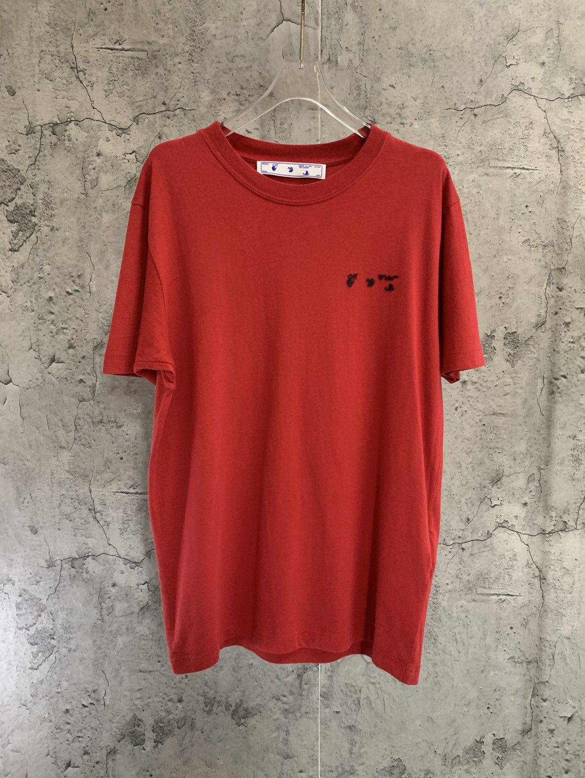 Off-White Off-White Basic New Logo Red Tee Oversized | Grailed
