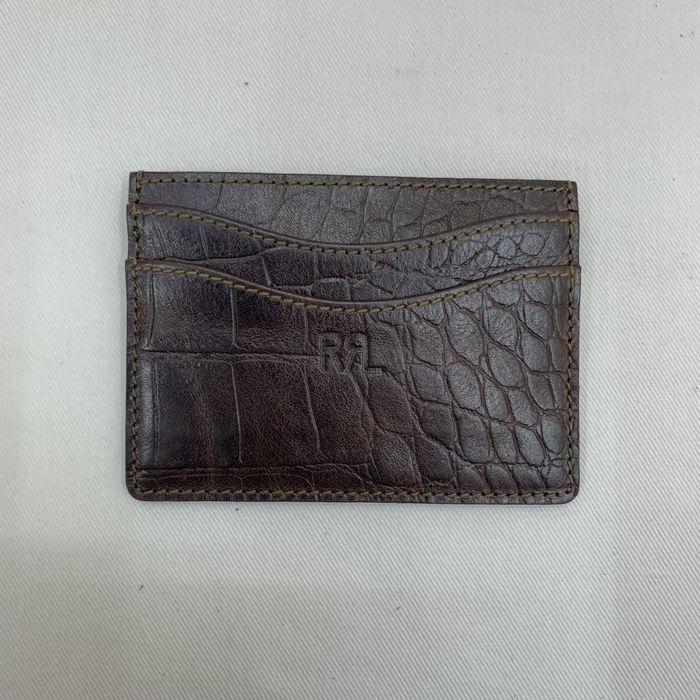 Ralph Lauren Double RL Croco Embossed Leather Card Case RRL Card Holder ...