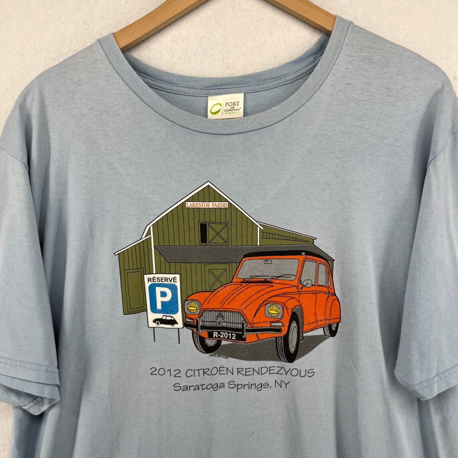 Vintage CITROEN Shirt Mens XL 2012 LAKESIDE FARM Saratoga Springs NY ...