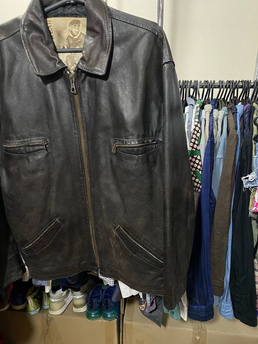 Japanese Brand Vintage leather Style Diesel Racing Jacket distressed ...