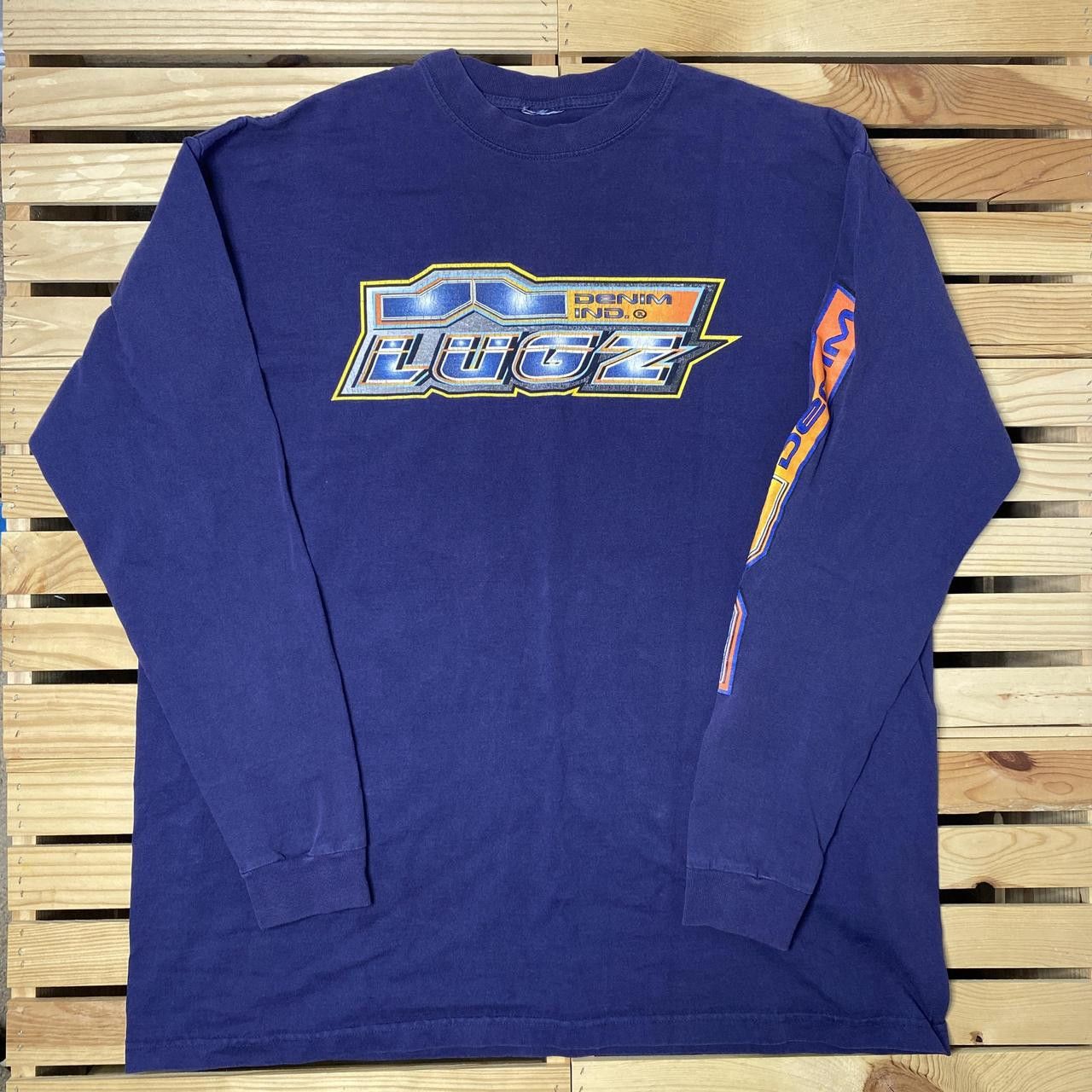 Lugz Vintage Lugz Denim Navy Blue Y2K Hip Hop Tee Size 2XL | Grailed