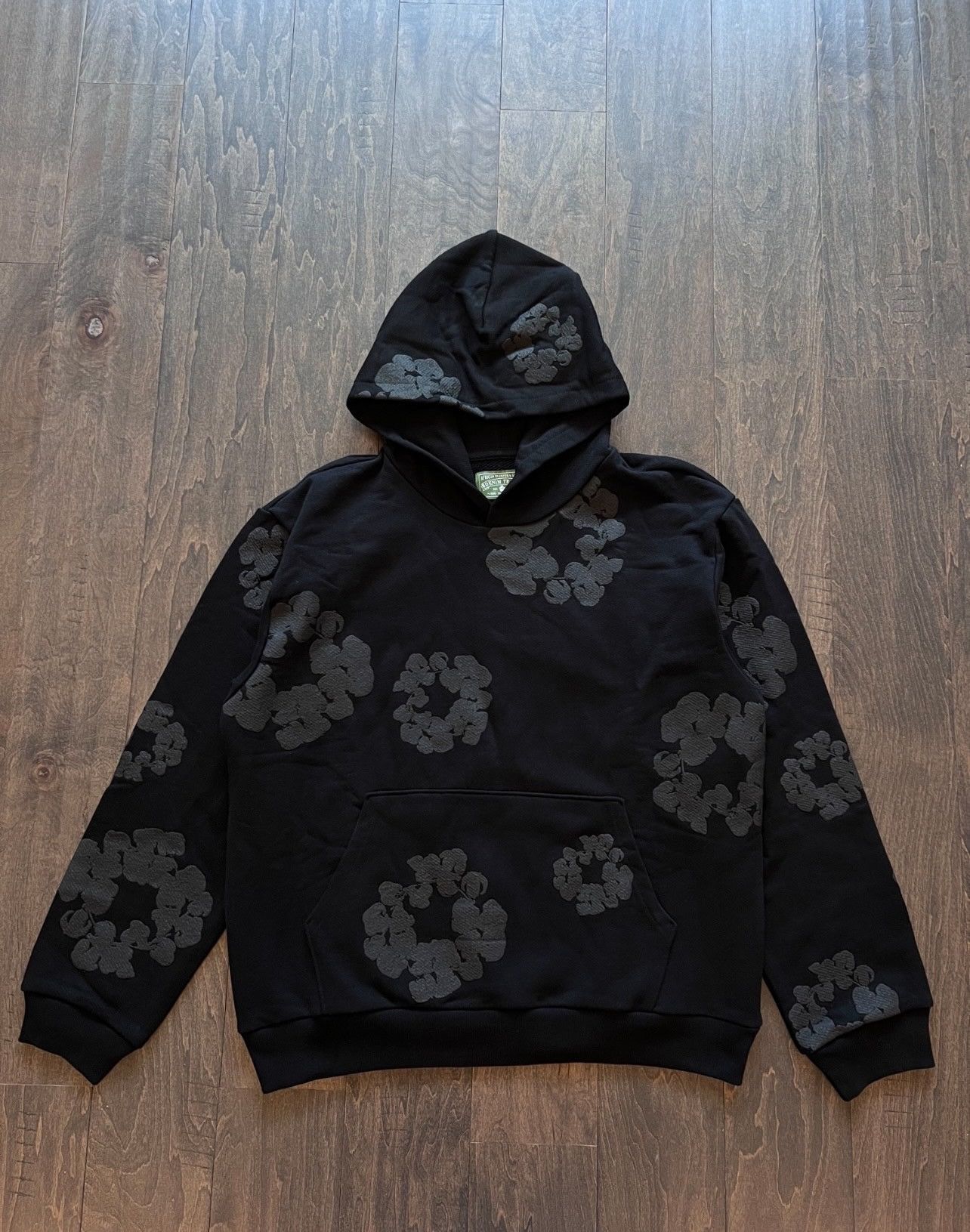 DENIM TEARS Denim Tears black Monochrome wreath hoodie | Grailed