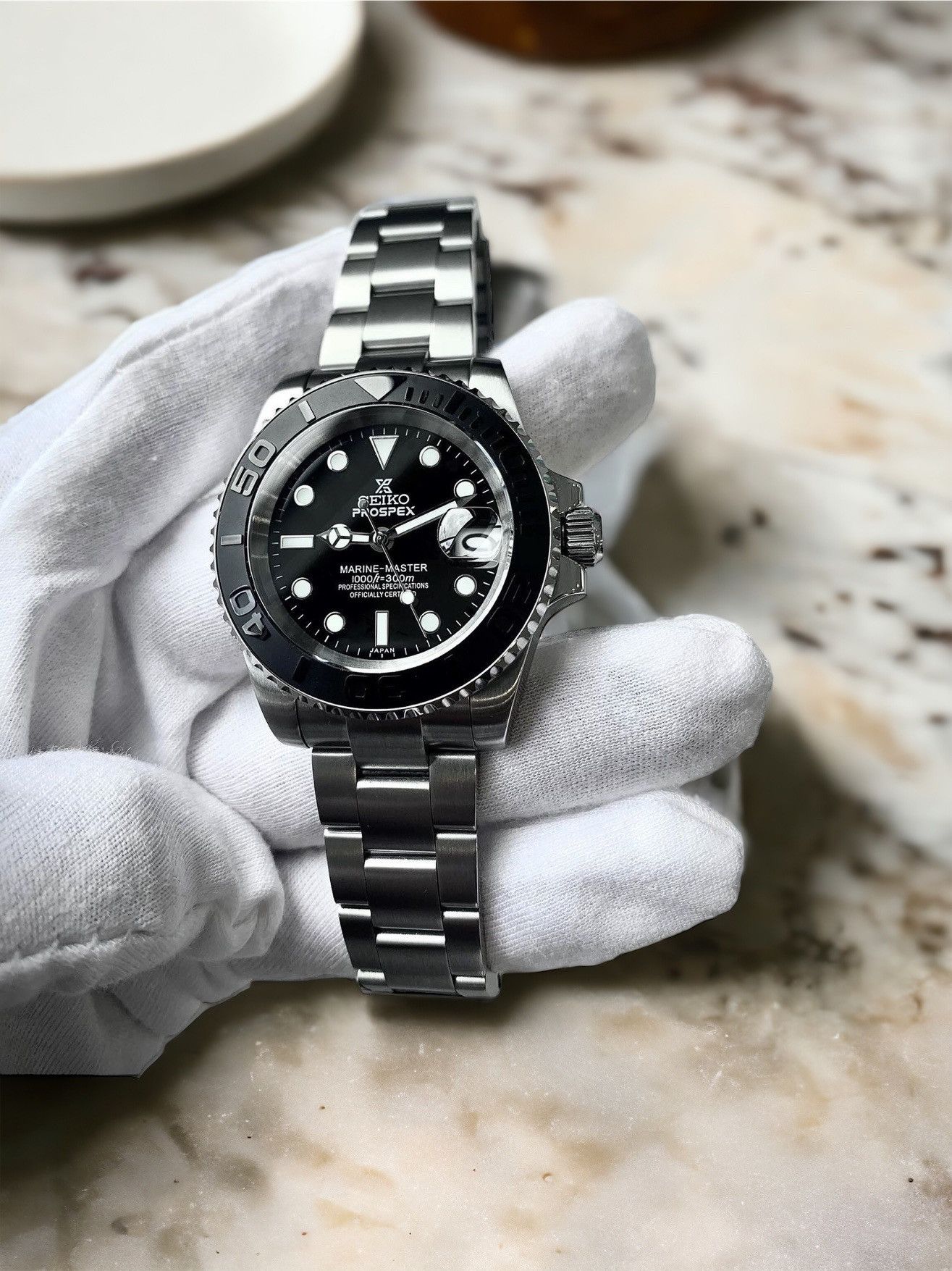 Seiko Seiko Mod Prospex Yachtmaster Black Steel 41 Automatic Watch ...