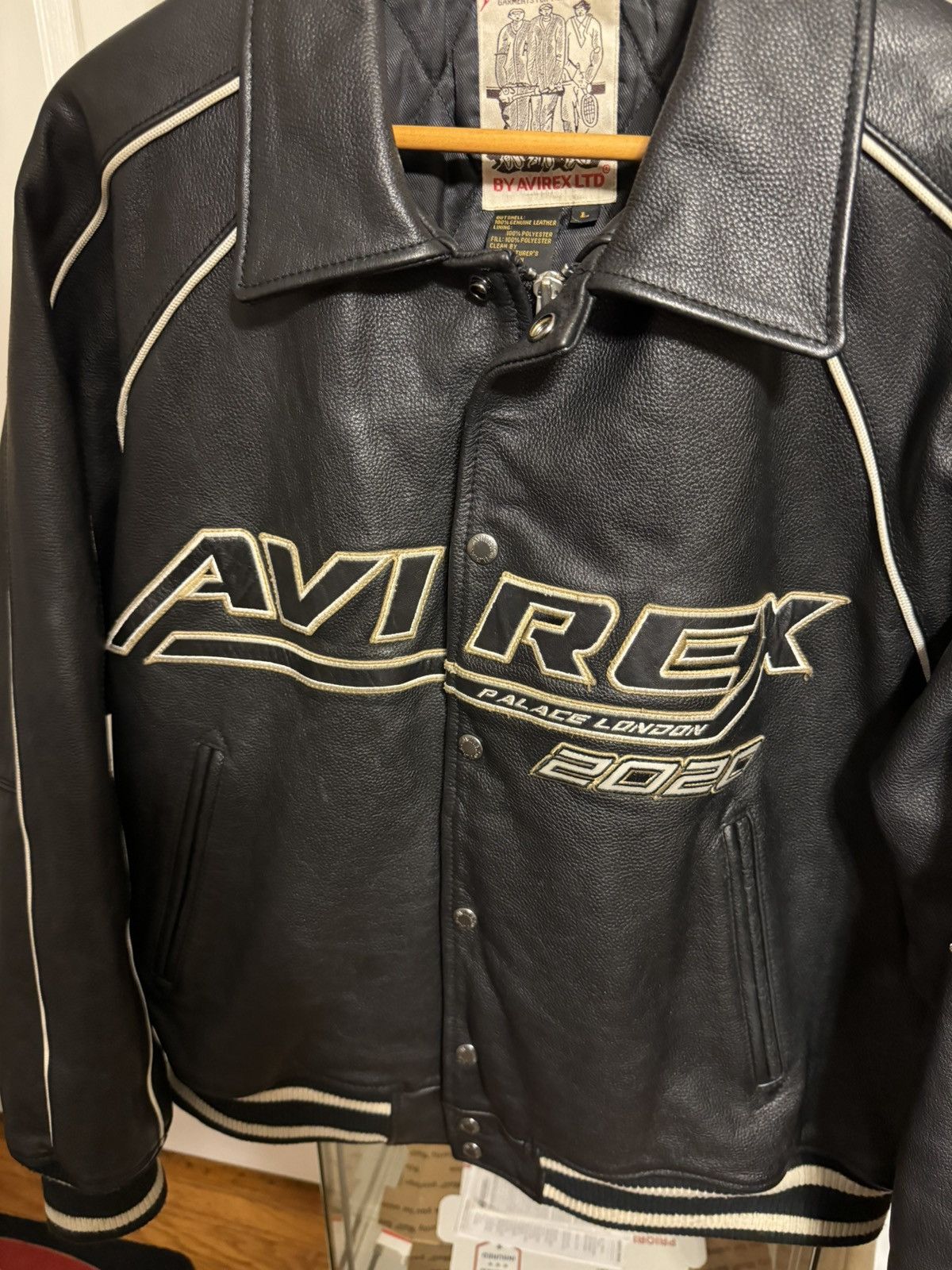 Avirex × Palace Palace x Avirex No Snakes Leather Jacket | Grailed
