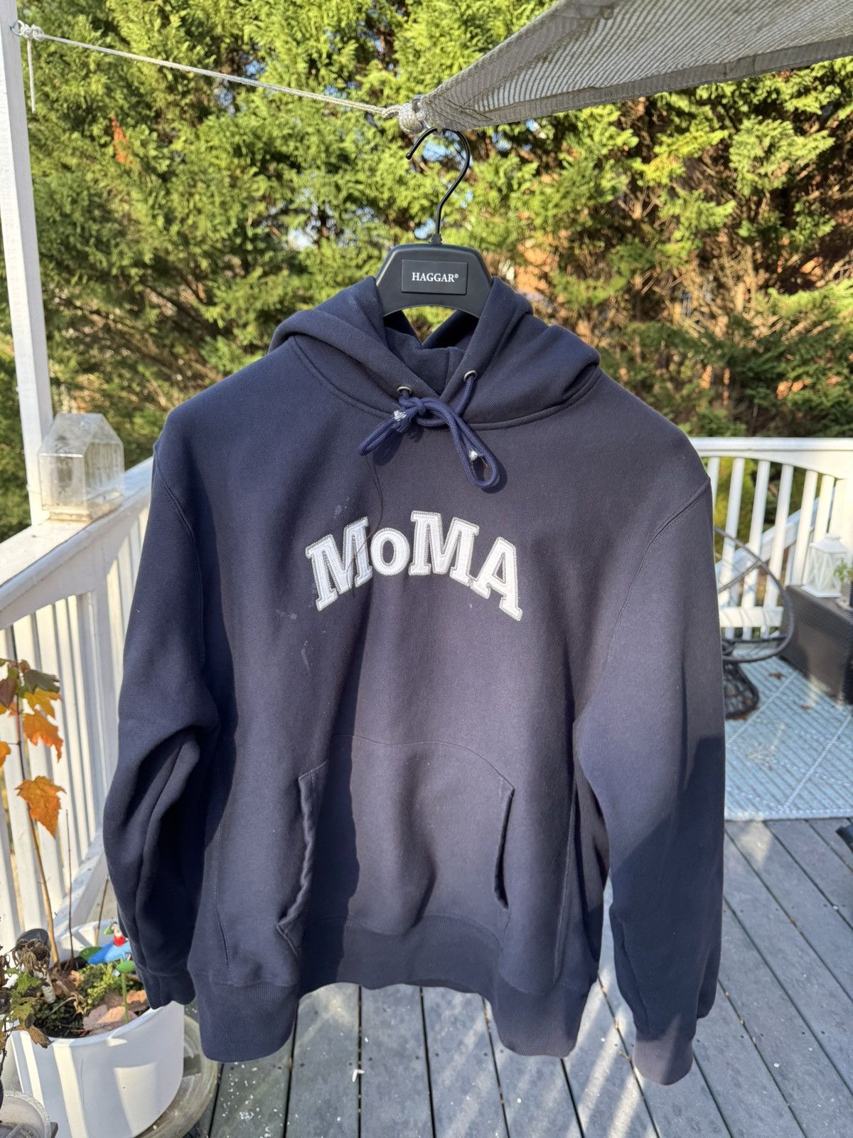 Champion × Nike × Virgil Abloh MoMA x Champion Exhibit Hoodie | Grailed