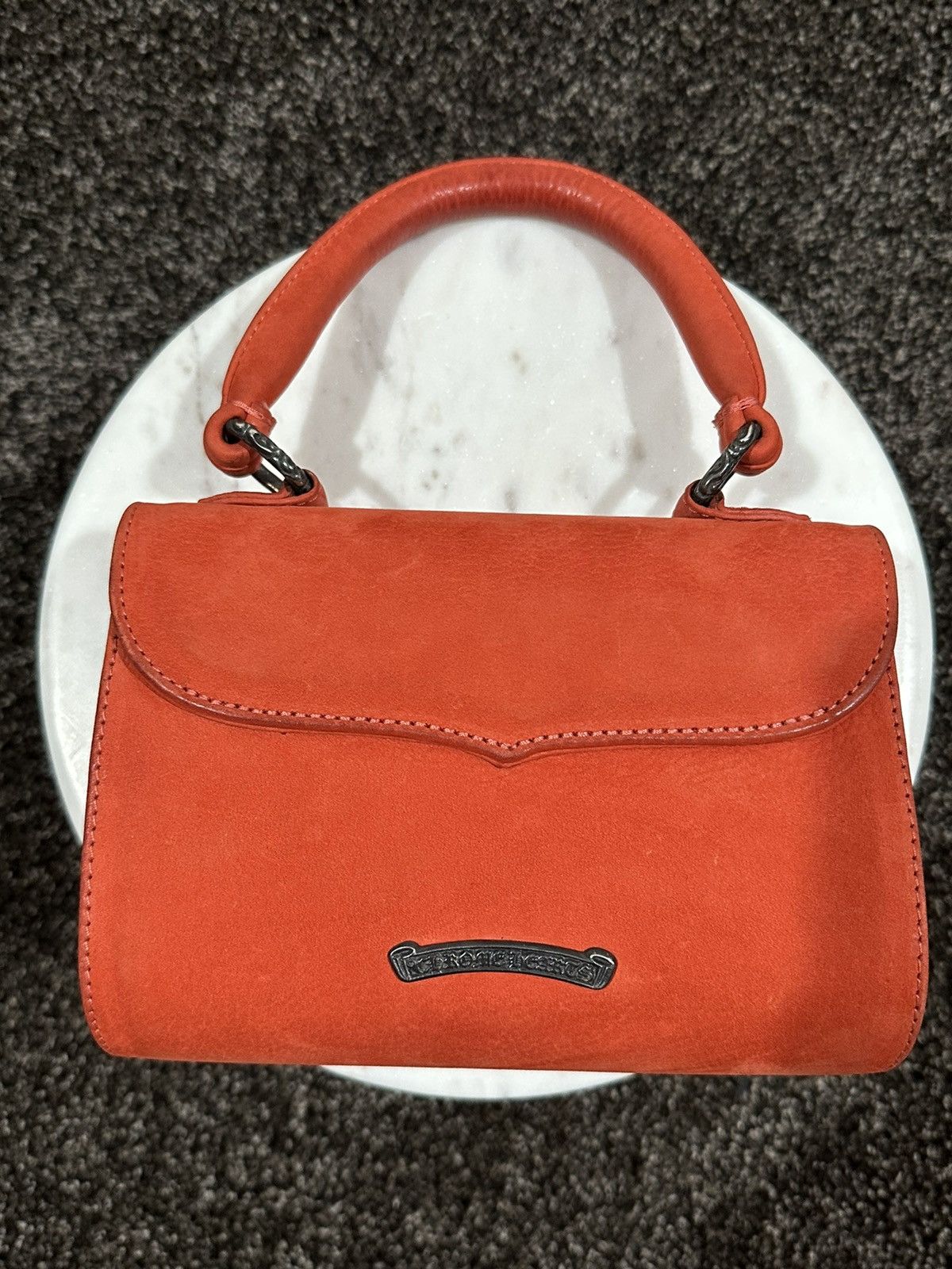 Chrome Hearts Chrome Hearts Doc Adams Fleur De Lis Suede Orange Handle ...