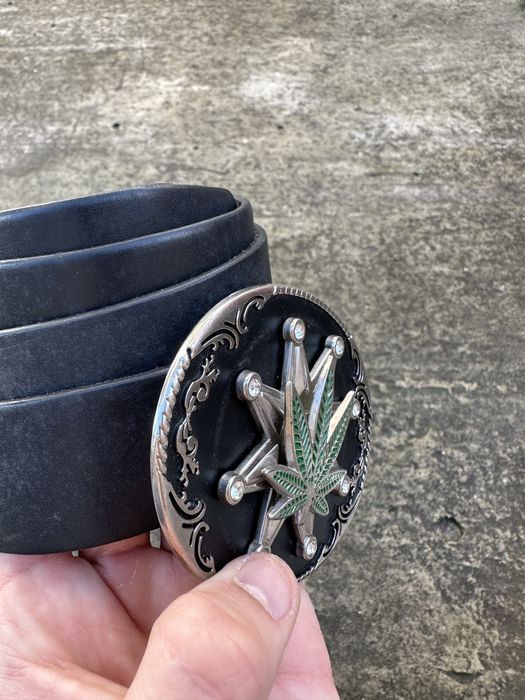 Archival Clothing Y2K Logo Marijuana Weed Belts Rare Streetwear Opium ...