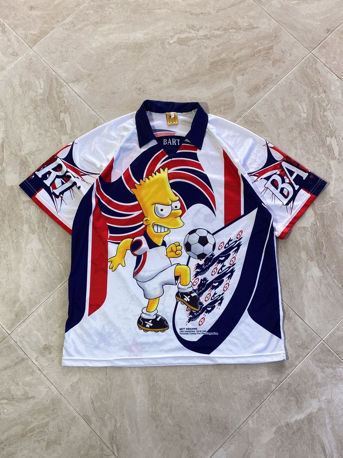 Vintage 1999 The Simpsons England Vintage Retro Soccer t-shirt | Grailed