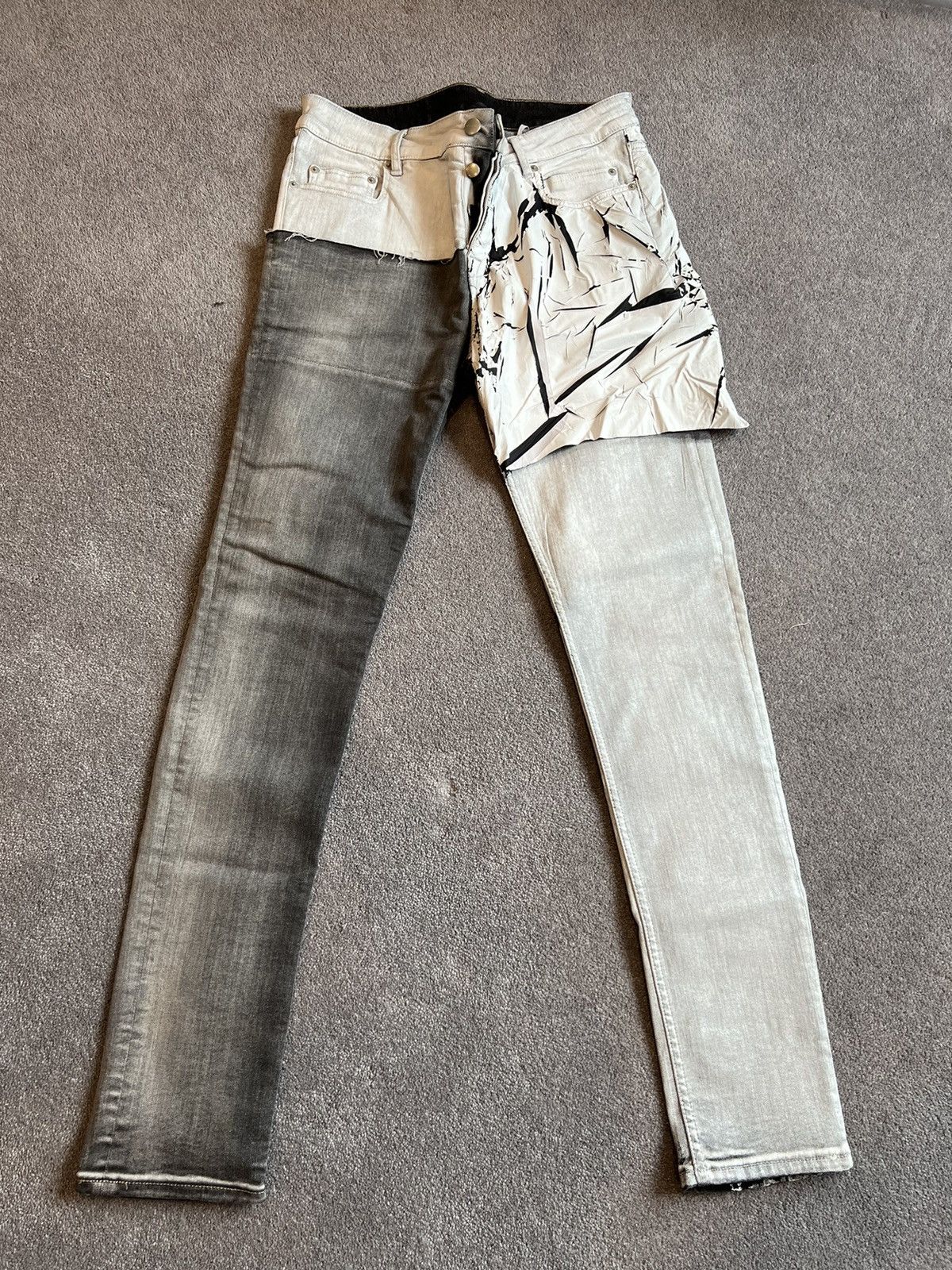 Rick Owens Rick Owens denim patchwork skinny jeans | Grailed