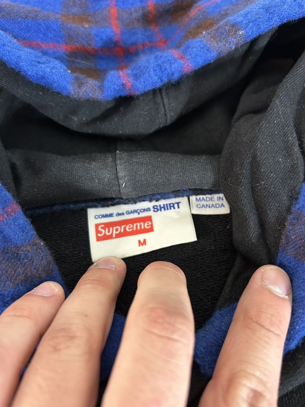 Supreme Supreme CDG Plaid Hooded Sweatshirt FW15 | Grailed