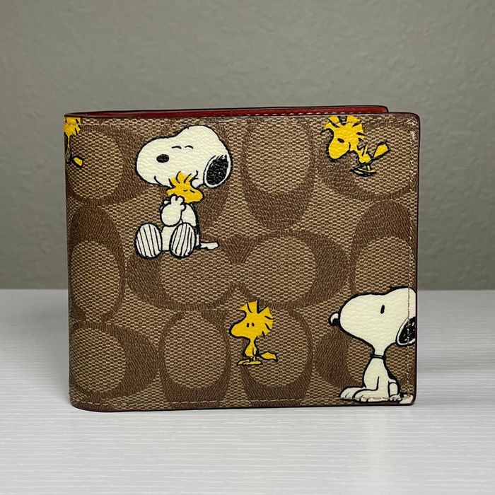 Coach Coach Peanuts Signature Canvas With Snoopy Woodstock Wallet | Grailed