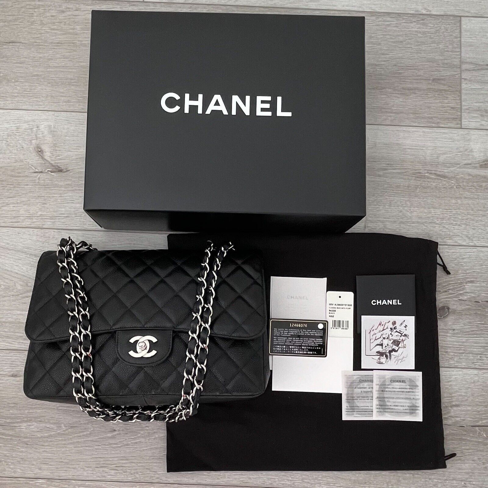 Chanel Chanel Classic Jumbo Single Flap Bag Black Caviar | Grailed