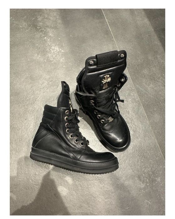 Rick Owens Chrome Hearts Geobasket Triple Black FW15 | Grailed