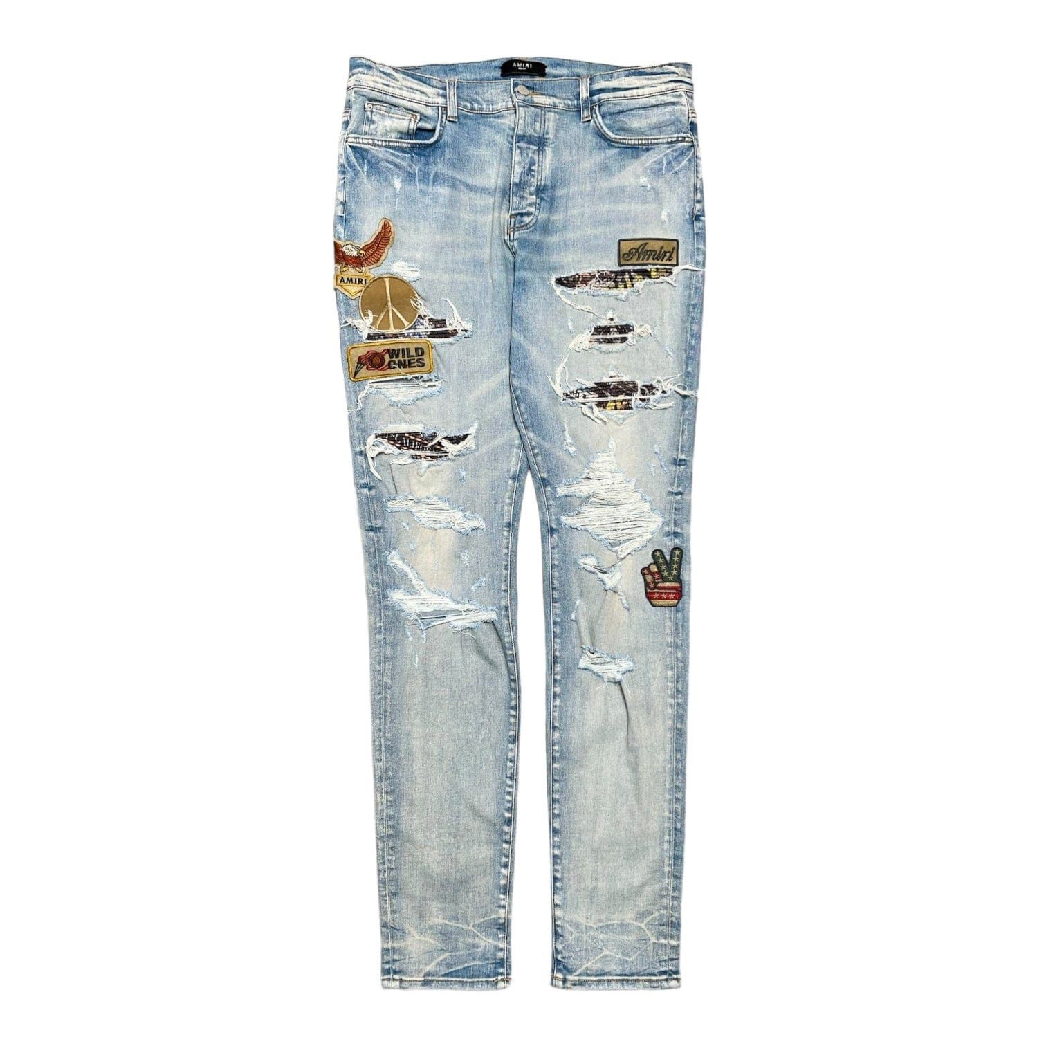 Amiri Amiri Biker Art Patch Jeans Clay Indigo | Grailed