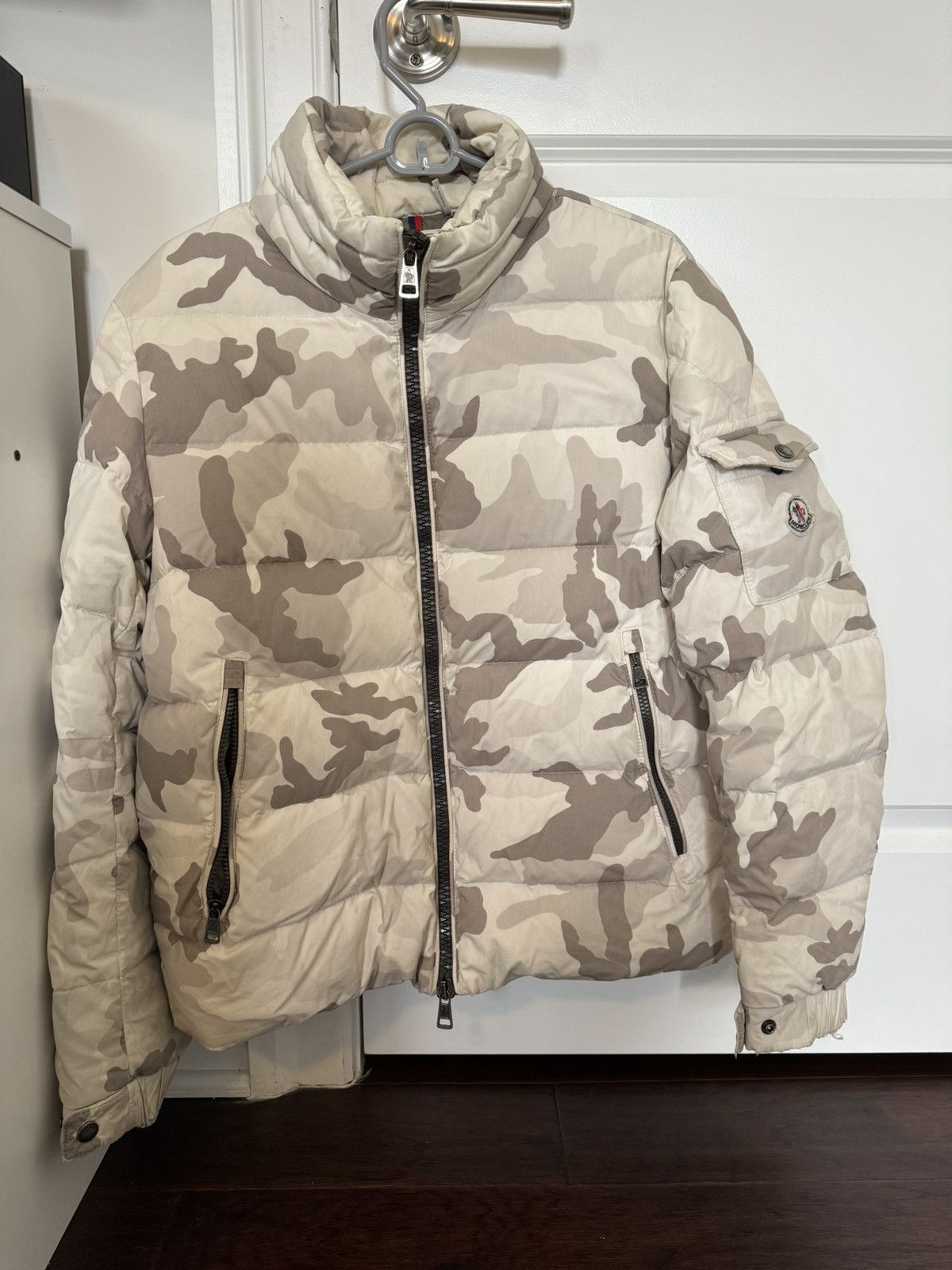 Moncler White Camo Moncler Jacket RARE | Grailed