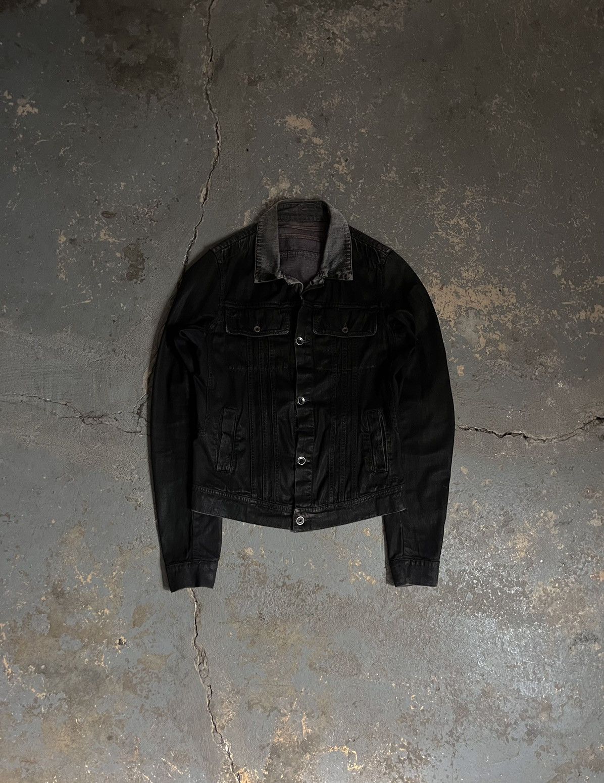 Rick Owens FW06 “Dustulator” Waxed Mud Wash Denim Jacket | Grailed