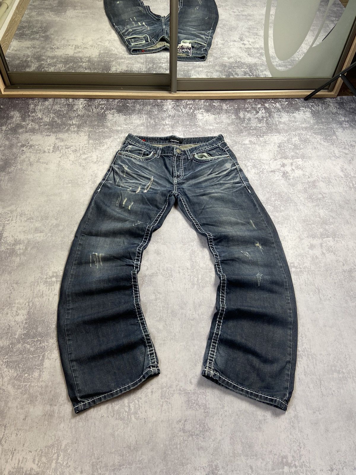 Hysteric Glamour CRAZY Japanese Distressed Fishbone Vintage Y2K Baggy ...