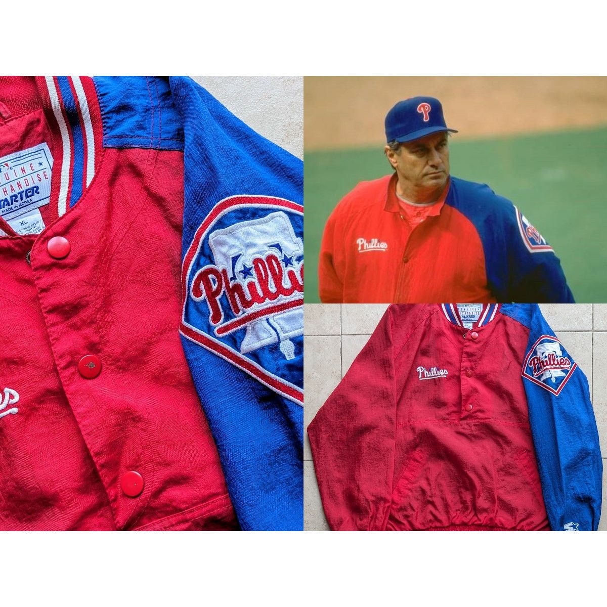 Starter Philadelphia Phillies 90s STARTER Dugout L red MLB vtg | Grailed