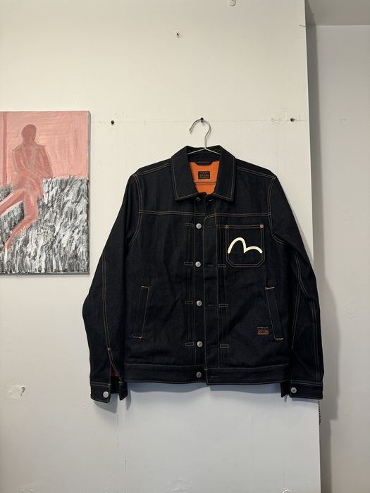 Evisu EVISU SEAGULL PRINT SELVEDGE DENIM TRUCKER JACKET TYPE 1 | Grailed