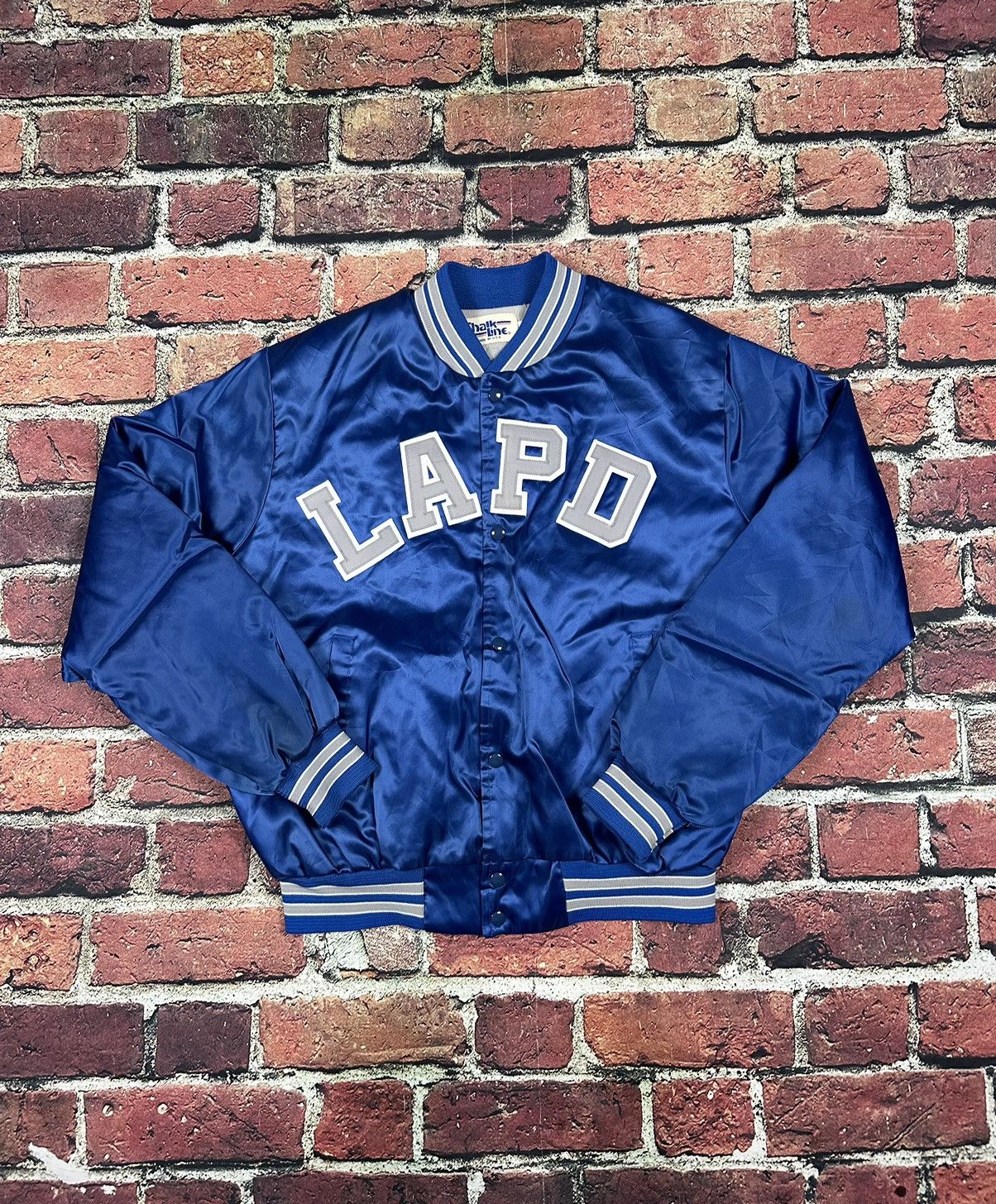 Chalk Line × Made In Usa × Vintage Vintage Chalk Line Blue Satin Bomber ...