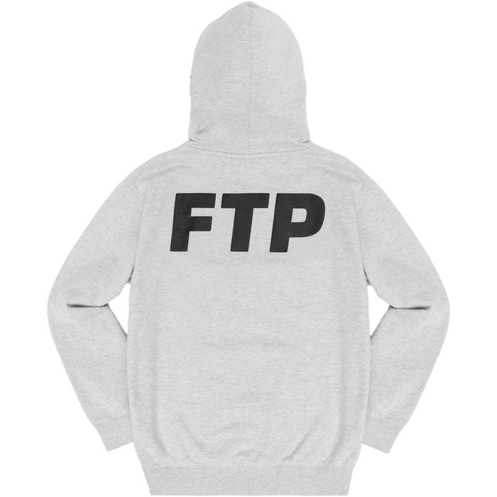 Fuck The Population FTP Puff Print Logo Pullover Hoodie (Grey, M) | Grailed