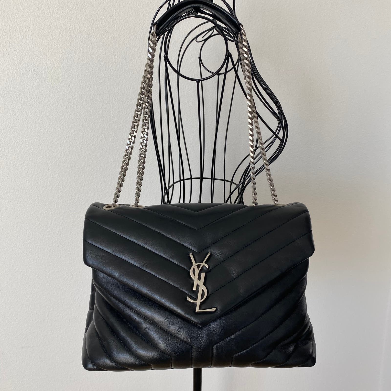 Yves Saint Laurent YSL Medium Loulou Black Quilted Shoulder Bag | Grailed