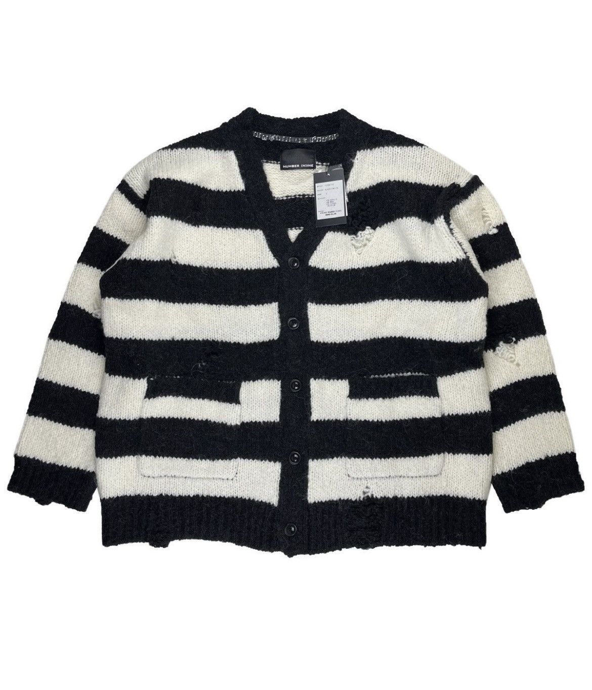 Number (N)ine Number nine WOOL ALPACA RIPPED KNIT CARDIGAN size 3 | Grailed