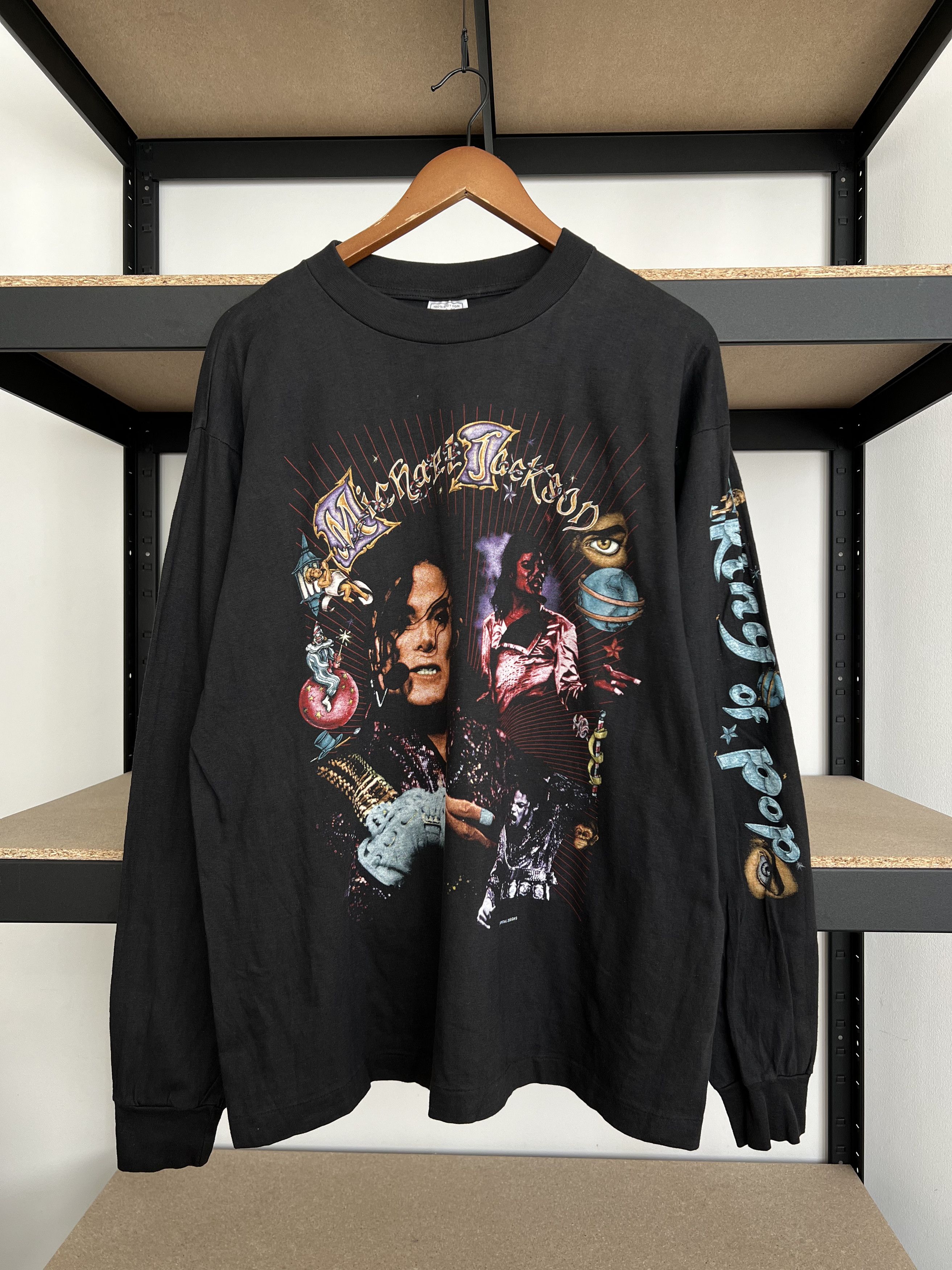 Vintage 90s Michael Jackson King of Pop Long Sleeve T shirt Long Sleeve T Shirts