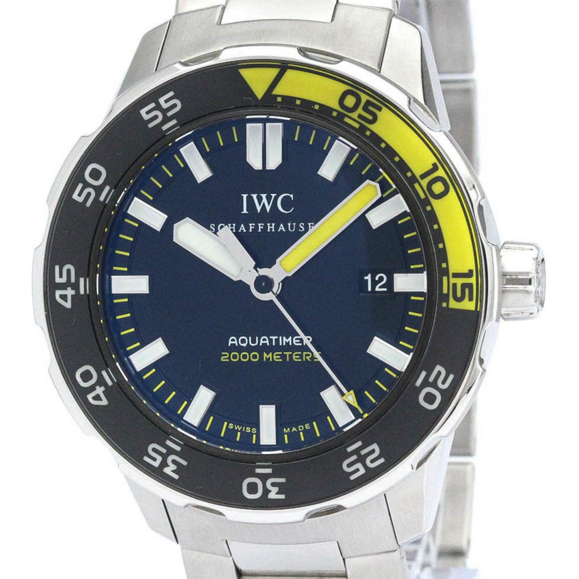 IWC Schaffhausen Polished IWC Aquatimer Stainless Steel Automatic Mens ...