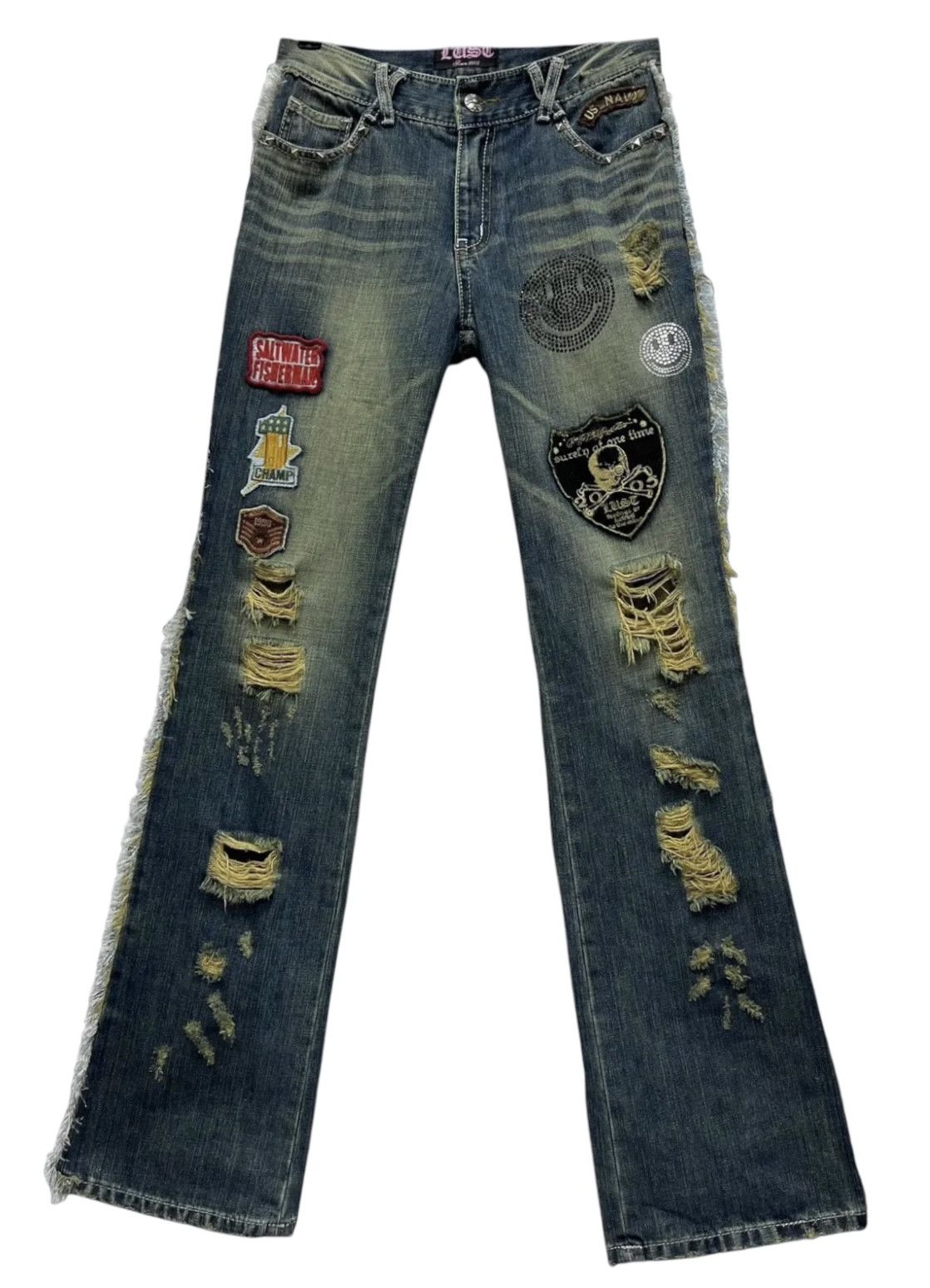Archival Clothing × Glamour × Very Rare ️LUSC Frayed Ripped Patches ...