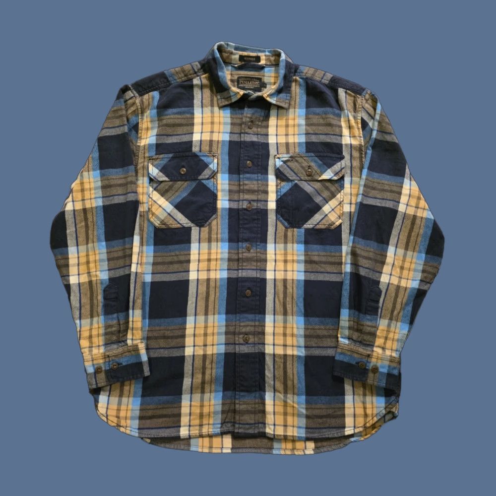 Pendleton VINTAGE Pendleton Burnside Flannel Long Sleeve Button-Up Blue ...