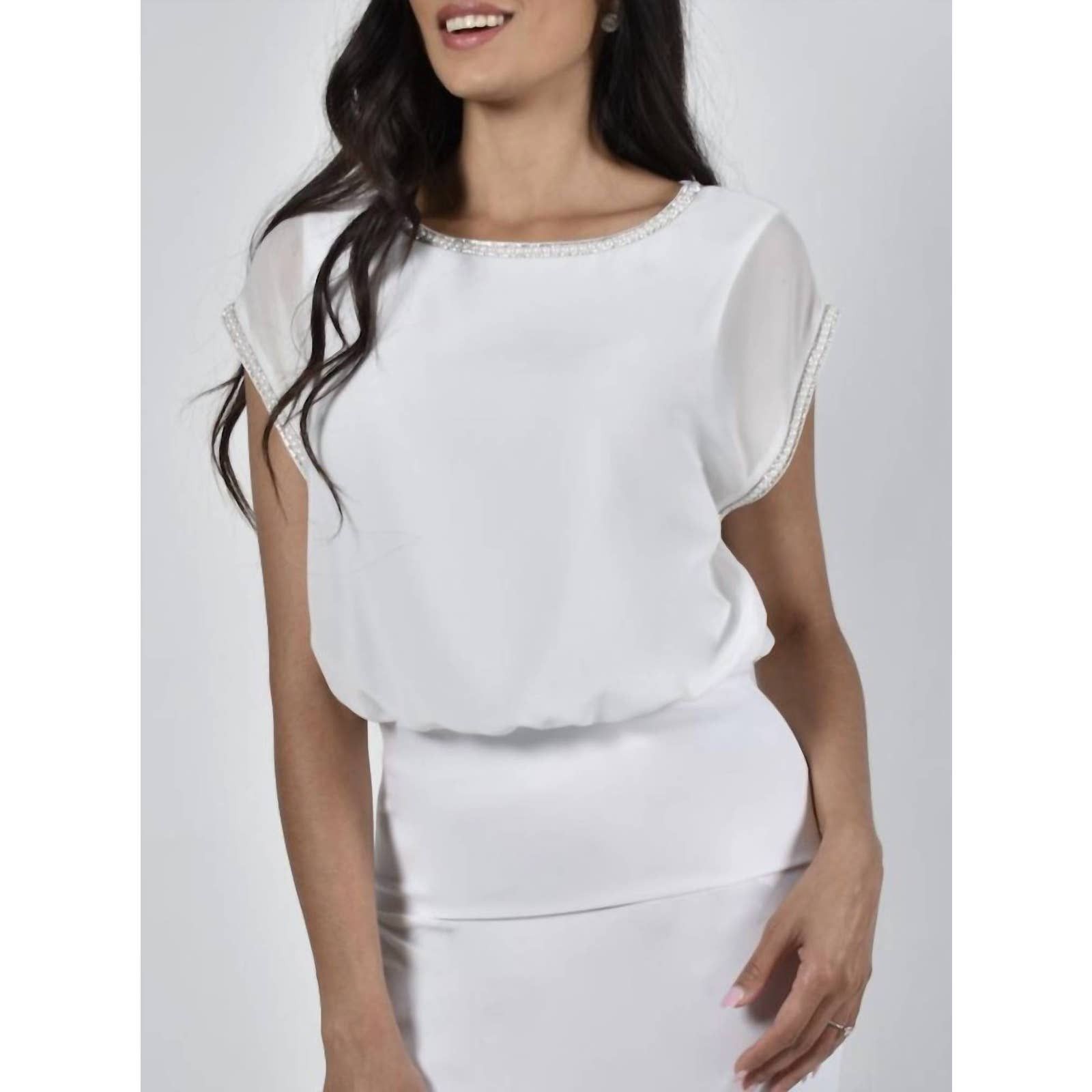 Frank Lyman Pearl Detail Top In Off White | Grailed