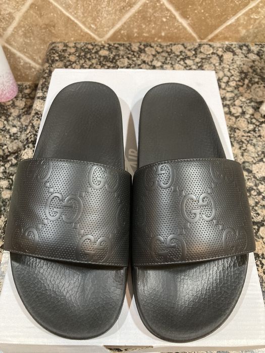Gucci Gucci monogram slides | Grailed