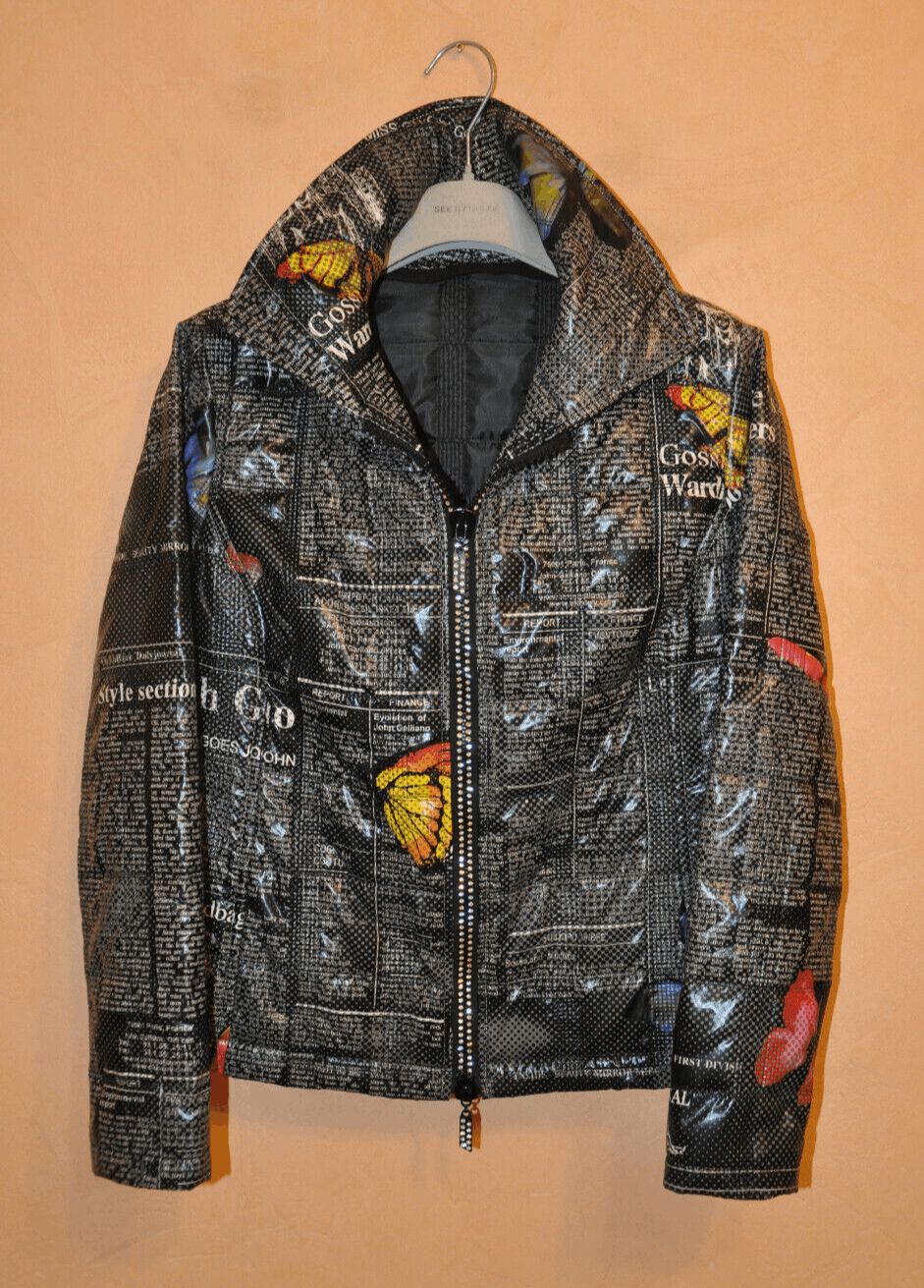 John Galliano Vintage Nylon Newspaper Jacket Coat | Grailed