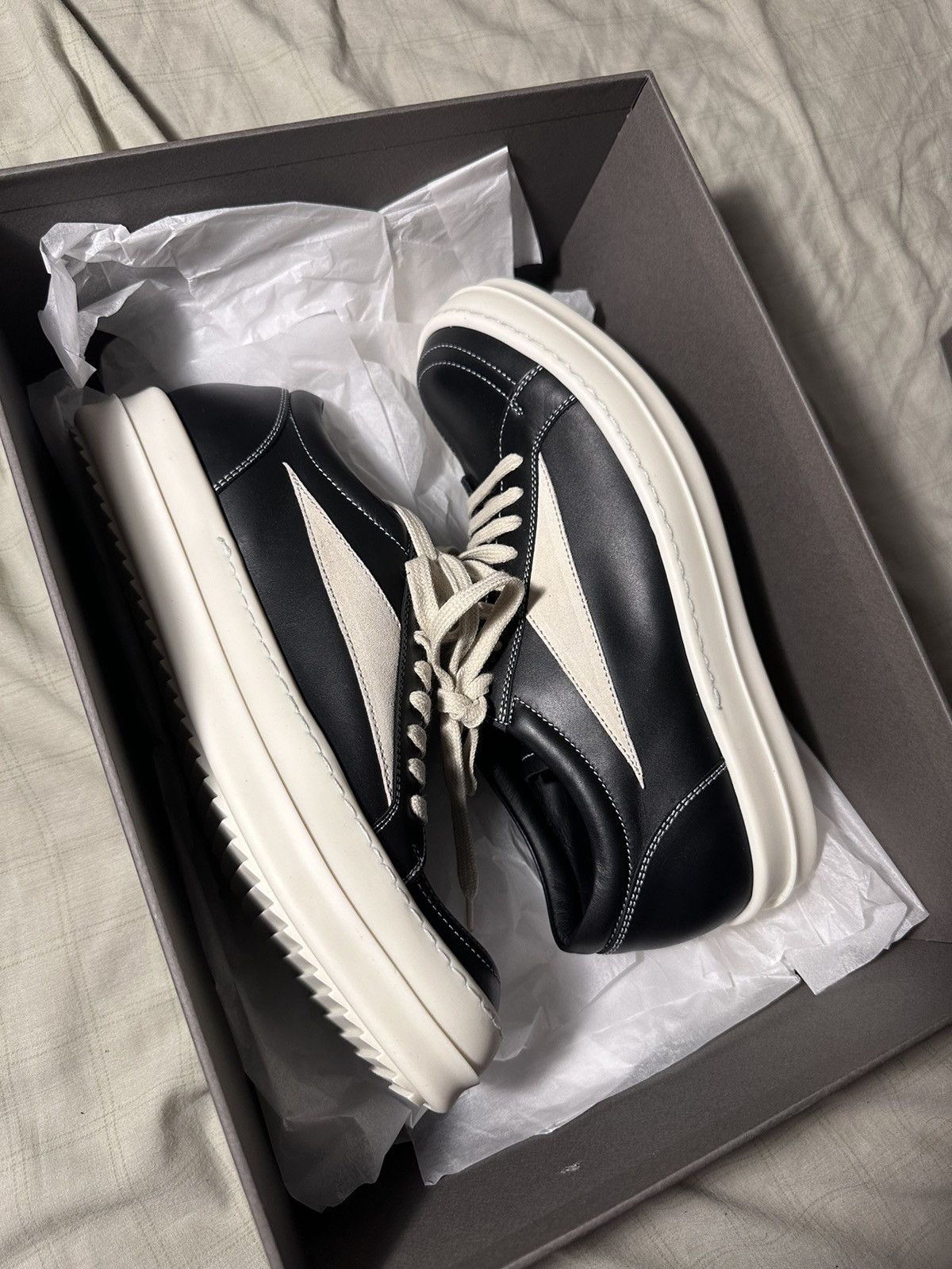 Rick Owens × Rick Owens Drkshdw Rick Owen Black Leather Strobe Vans ...