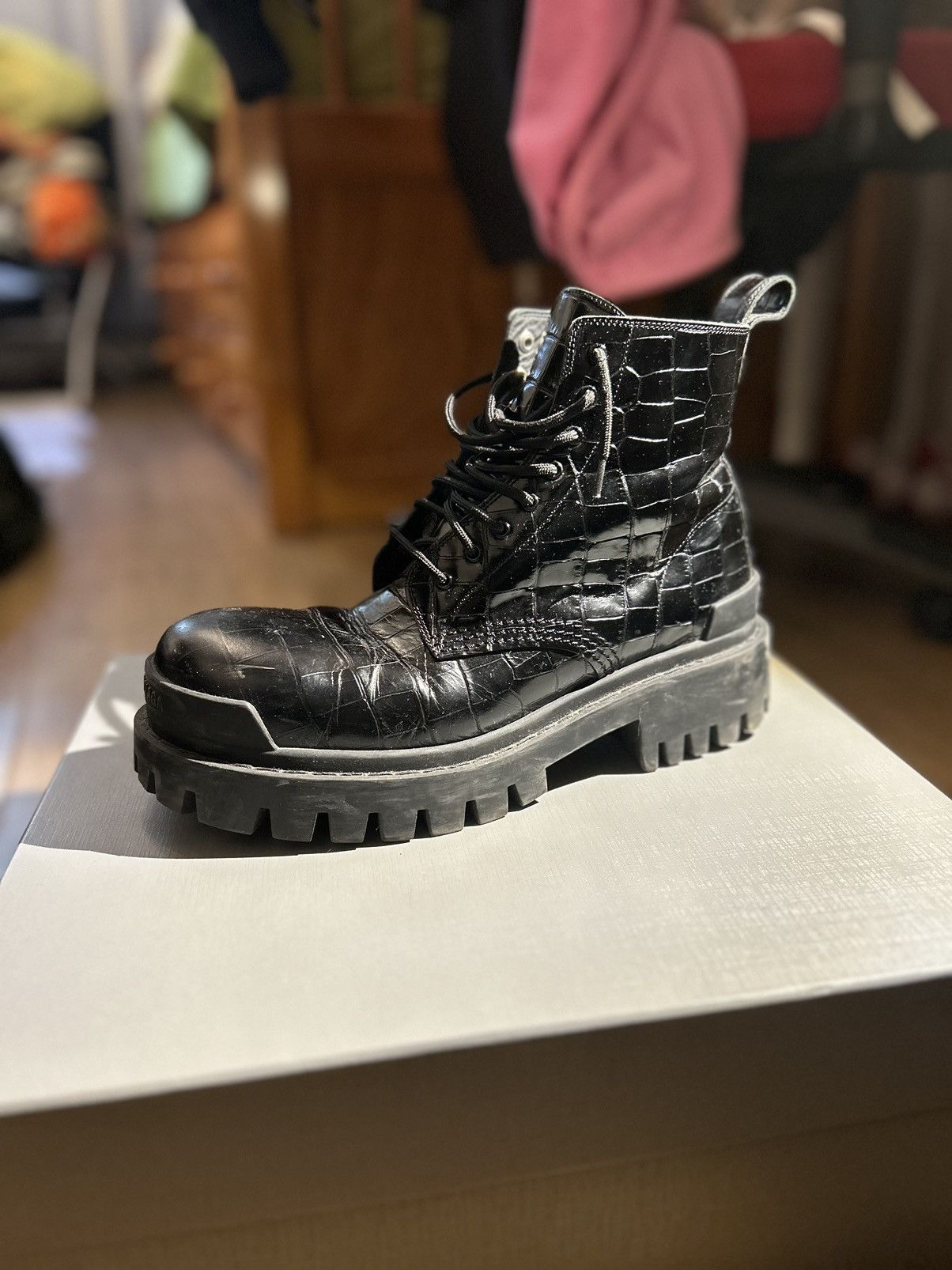 Balenciaga Crocodile leather Strike Boot | Grailed