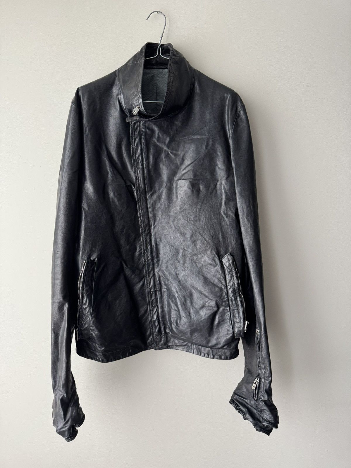 Pre-owned Carol Christian Poell Ccp Prosthetic Leather Jacket In Black ...