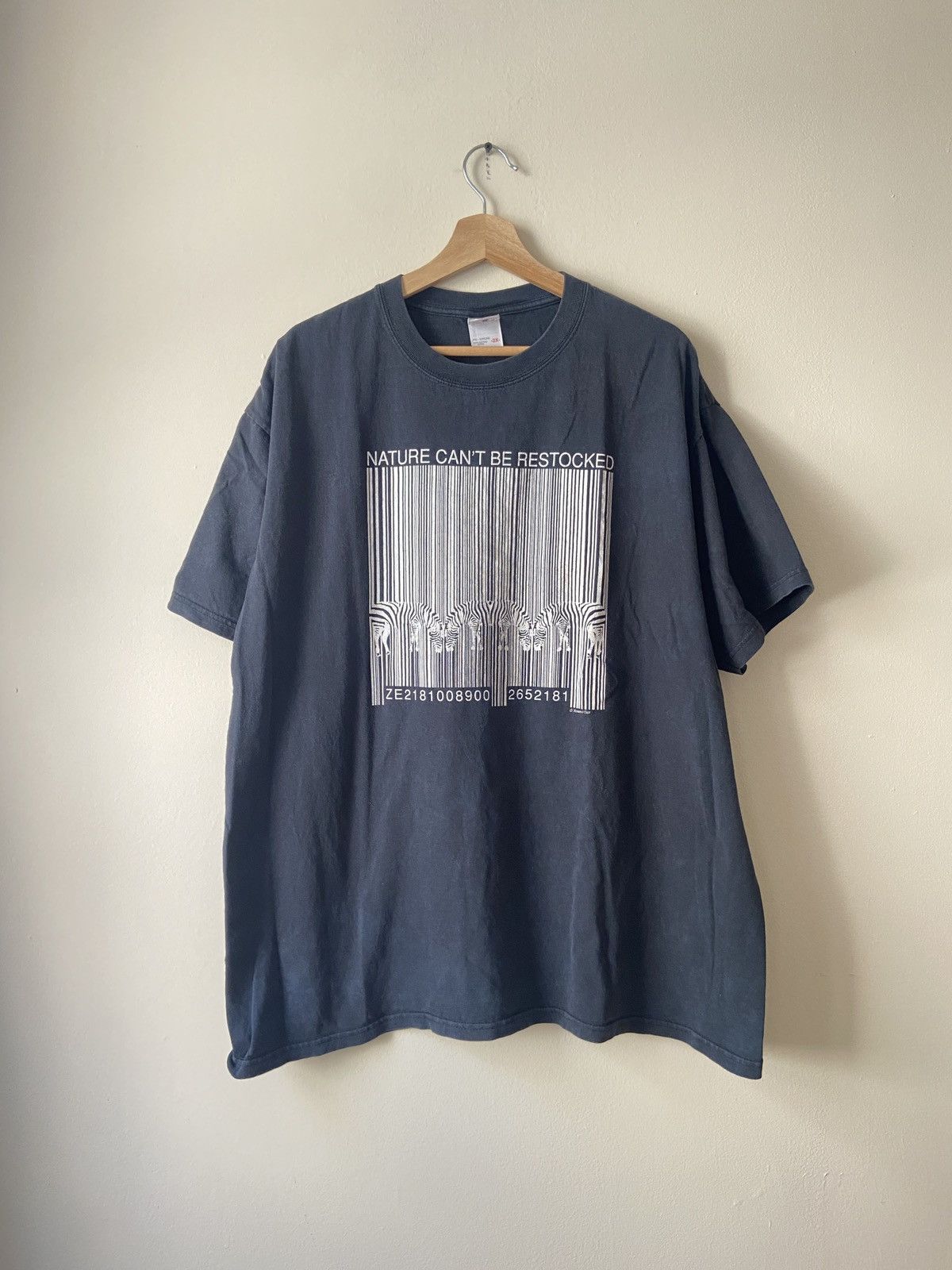 Anvil × Vintage Vintage 90’s Nature Can’t Be Restocked Art black tee ...