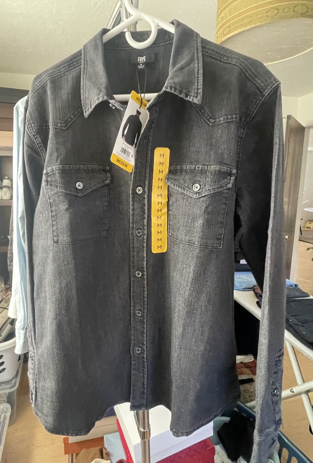 Frye Frye men’s M washed black western shirt new | Grailed